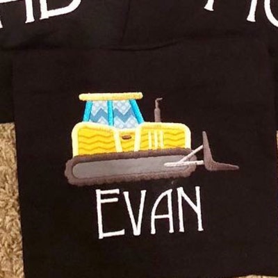Bulldozer Applique Design. Bulldozer Embroidery Design. Dozer Applique ...