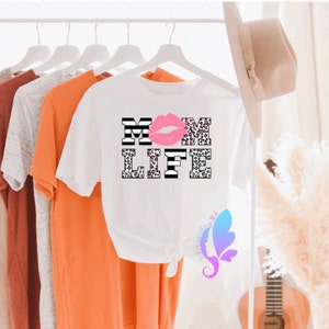 Mom Life Pink Lips Kiss Me Kissing Lips Cheetah Leopard Stripe Print ...