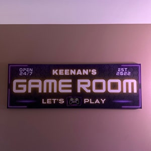 Game Room Sign, Custom Arcade Wall Art, Personalized Gifts for Him ...