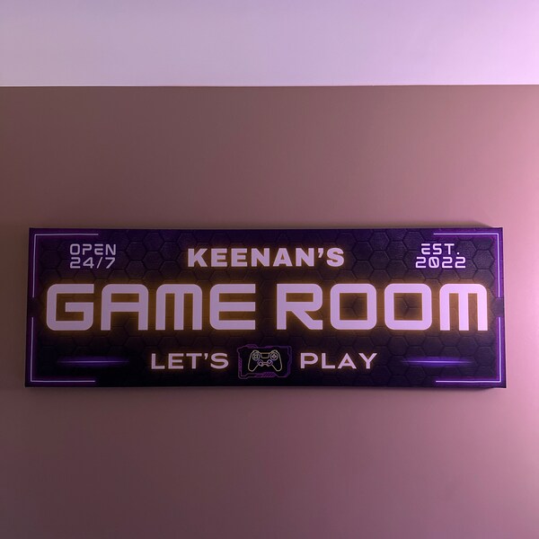 Game Room Sign, Custom Arcade Wall Art, Personalized Gifts for Him ...