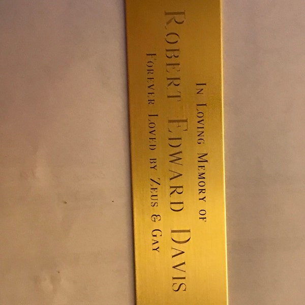 In Loving Memory Park Bench Memorial Plaque Brass Custom Engraved ...