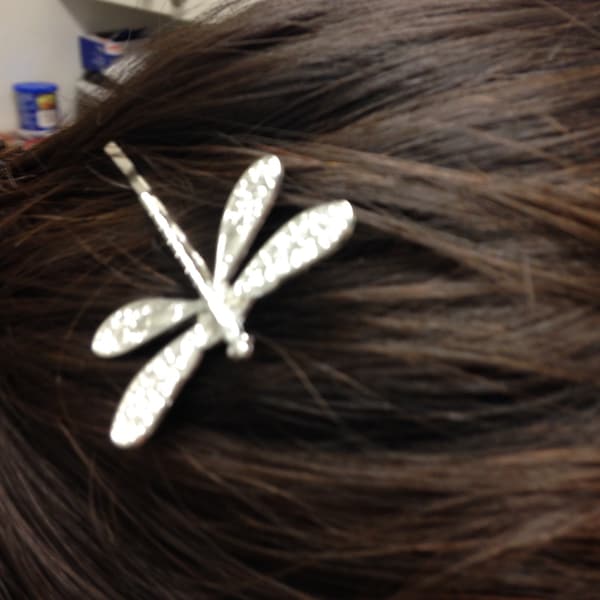 Dragonfly Bobby Pins, Set of Two, Antique Silver, Nickel Free ...