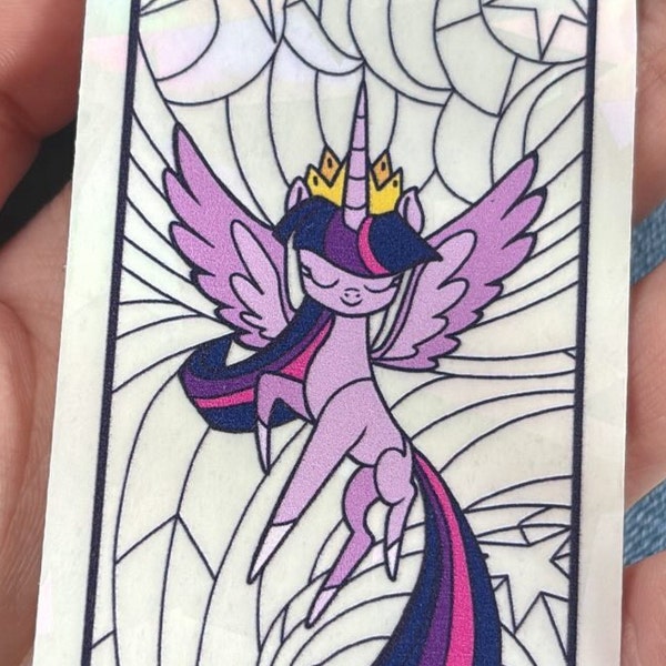 Sun Catcher Sticker, Twilight Celestia Luna, Stained Glass Window Pony ...