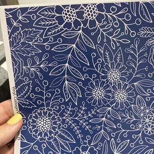 Vintage Blues Pattern Vinyl, Blue Damask, Heat Transfer Vinyl, Printed ...