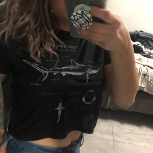 Tiger Shark Anatomy Crop Top, Shark Crop Top, Gifts for Girlfriend ...