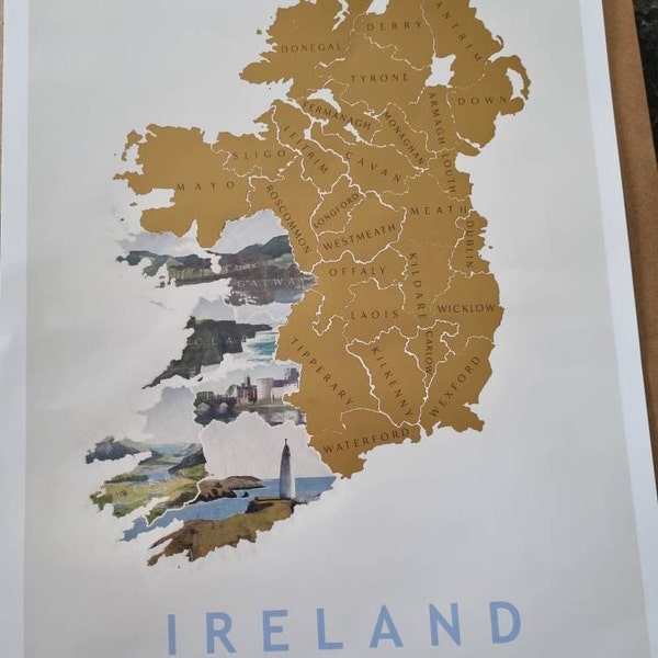 Scratch-able Ireland Map - 32 County Map of Ireland for Your Irish ...