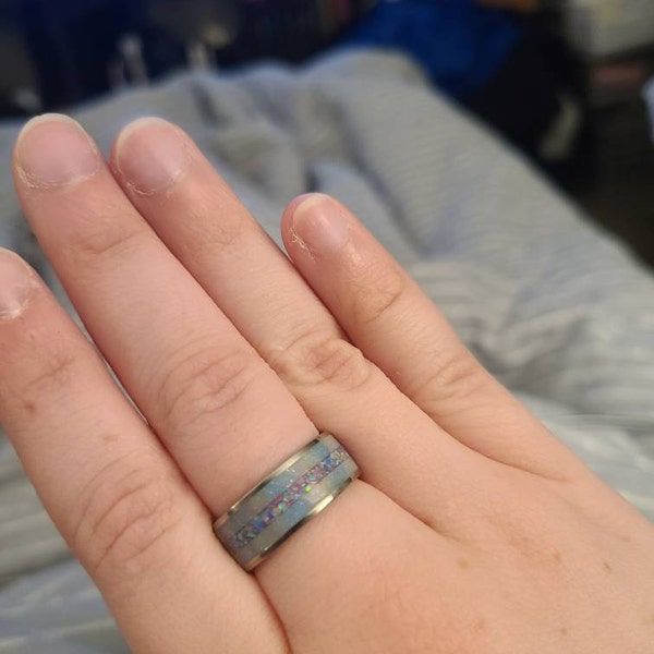 Unicorn Poop Diamondcast Ring With Opal Inlay on an 8mm Wide Channel ...