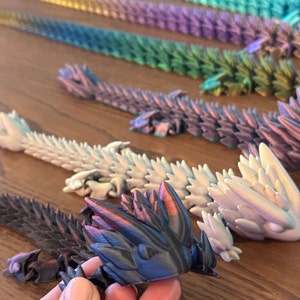 Rainbow Crystal Wing Dragon Fidget Toy Articulated Rainbow Crystal Wing ...