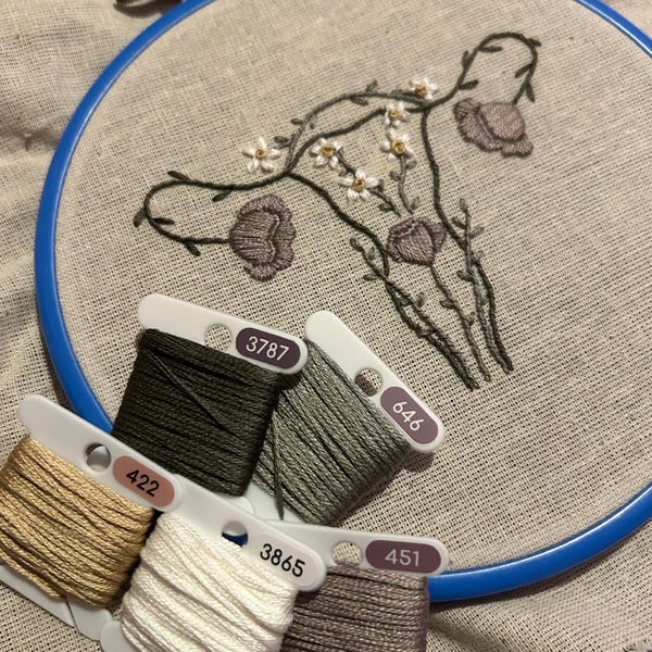 Digital DMC Cozy Blooms Embroidery Thread Palette, Unique Floss Color ...
