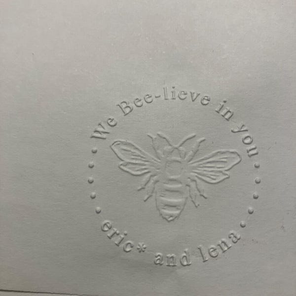Bee Book Embosser Personalized | Bee Library Embosser Stamp | Rubber ...