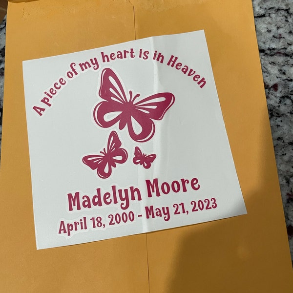 Custom in Loving Memory Memorial Butterflies Flying Die Cut Decal ...