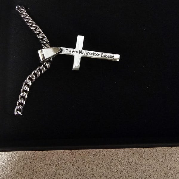 Men's Cross Necklace, Personalized Necklace, Baptism Gift for Boys ...