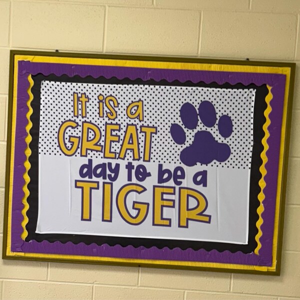 It is a Great Day to Be a Tiger Classroom Tapestry, Mascot Wall Hanging ...