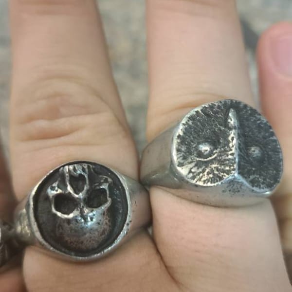 UNDEAD PRIEST Ring handmade Gothic Ring 925 Silver & Gold Skull Ring - Etsy