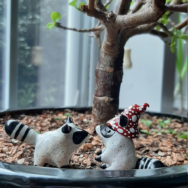 Made to Order Standing Raccoon Totem, Clay Raccoon Figure, Handmade ...