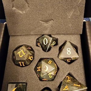Custom Stone Dnd Dice Set Tiger Eye Dnd Dice Set Sorcerer Dungeons and ...