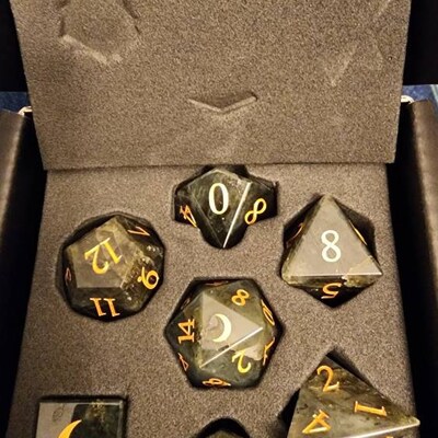 Custom Stone Dnd Dice Set Tiger Eye Dnd Dice Set Sorcerer Dungeons and ...