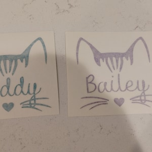 Cat Decal Personalized Name Kitty Decal Cat Lover Sticker Kitty Name ...