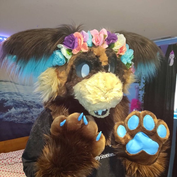 Custom Fursuit Hand Paws: Fluffy Furry Partial With Leather Pads - Etsy