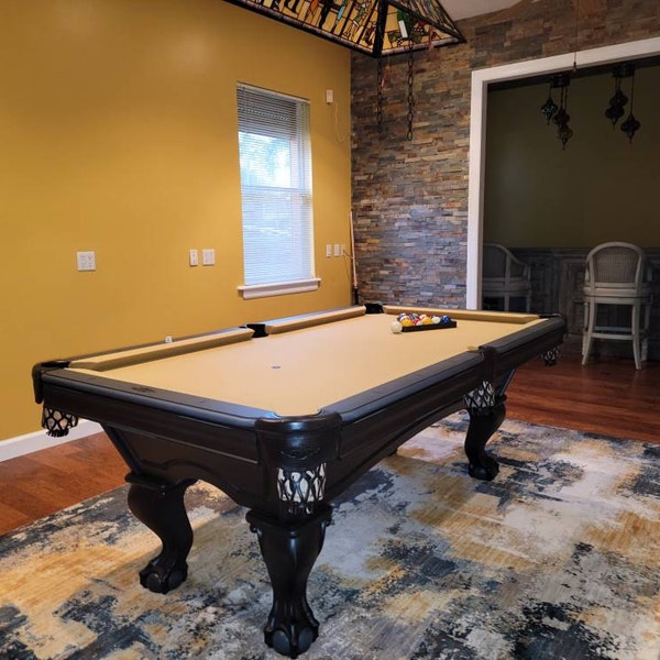 7ft or 8ft Poseidon Pool Table - Matte Black & Titan Blue Finish - Free ...