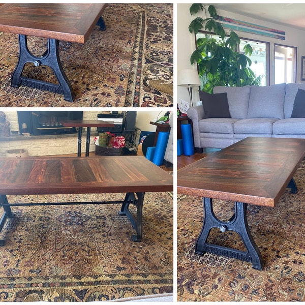 Cast Iron Bench/coffee Table Legs 2 Pack Industrial Embossed “ RUSTIC ...
