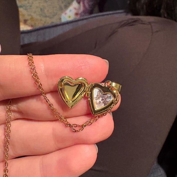 18k Gold Plated Heart Locket - Dainty Heart Locket With Photos - Locket ...