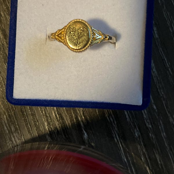 Personalized Birth Flower Ring, 12 Birth Month Flower Jewelry, Custom ...