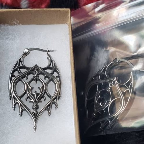 Gothic Chandelier Hoops, Goth Hoop Earrings, Hoop Earrings, Gothic ...