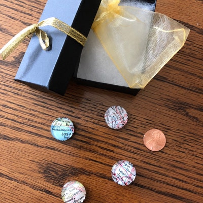 Custom Map Magnets. Set of Four. You Pick Any Cities, States, or ...