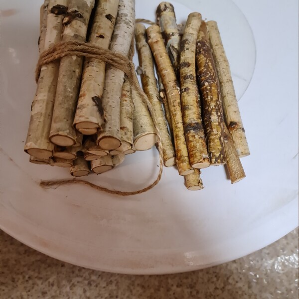 Birch Bundle Logs of 4 White Birch Logs Rustic Craft Supply Rustic ...