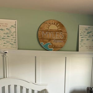 Tropical Leaf Name Sign, Shiplap Name Sign, Custom Baby Shower Gift ...