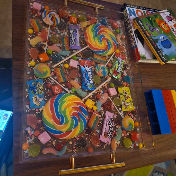 Extra Large Candy Tray, Colorful Serving Tray, Coffee Table Tray, Candy ...