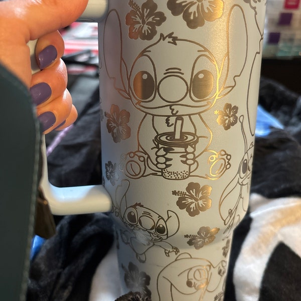 Engraved Stitch Cup 40 Oz With Handle - Etsy