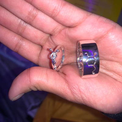 Dopamine Molecule Promise Ring for Couple His and Her Matching Stacking ...