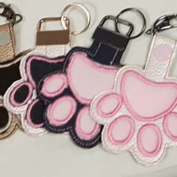 Paw Key Chain, Key Fob, Snap Tab, ITH, Digital File, Embroidery Design ...