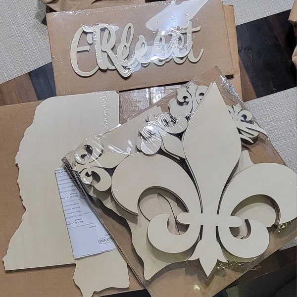 Custom Script Unfinished Wood Sign - Laser Cut Letters - Hanging Wall ...