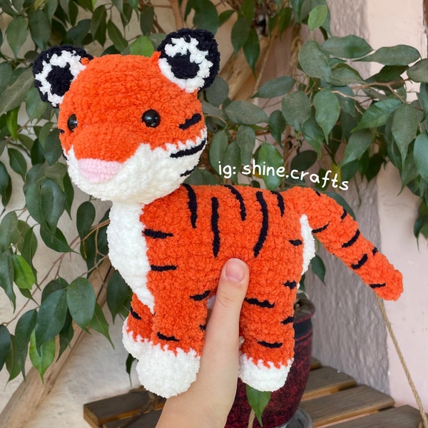 Niko Tiger - Crochet Pattern, Tiger Amigurumi Pattern, 4 Leg Tiger ...