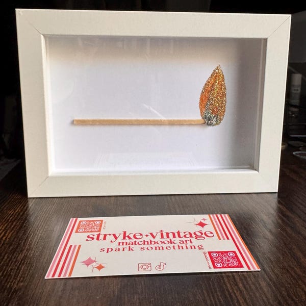 Mini Aperol Spritz Matchbook X Disco Tile Art Shadow Box Bar Cart Decor ...