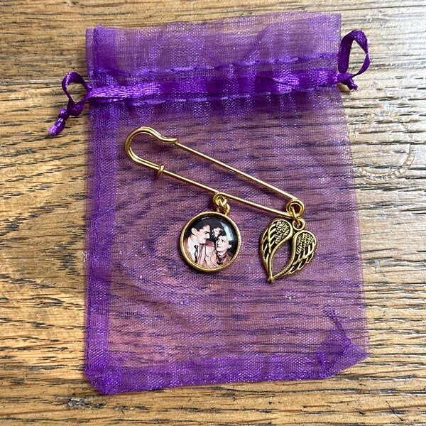 Bridal Bouquet Photo Memorial Charm Gold Wedding Memory Photo Charm ...