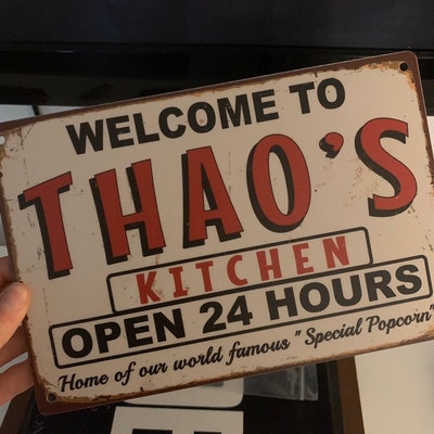 CUSTOM WELCOME to KITCHEN Sign, Personalized Kitchen Sign, Vintage ...