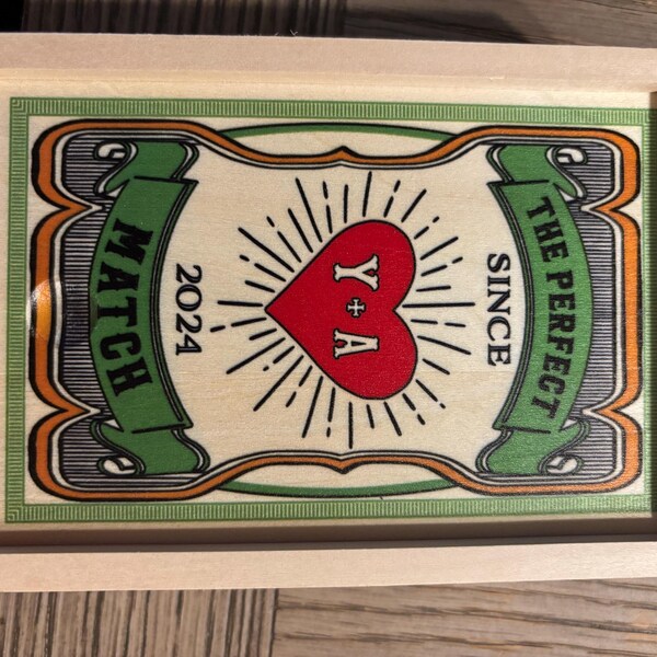 Personalized Couples Matchbox Wood, Custom Wood Matchbox for Couples ...