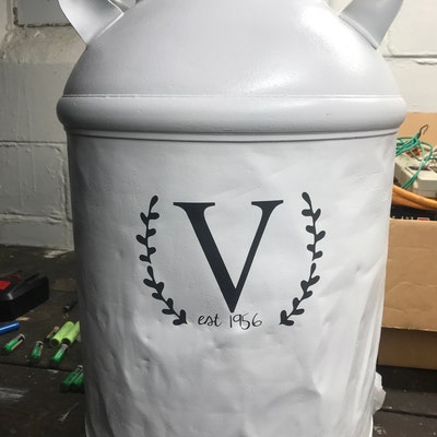 Milk Can Decal, Vinyl Decal Only Farmhouse Decor, Monogram Decal ...