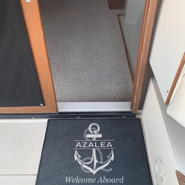 Welcome Aboard Rug, Outdoor Rug for Boats, Custom Family Boat Gift ...