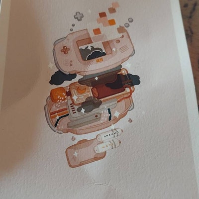 Dreamy Deconstructed Gameboy Art Print Art Print Game Art Print A6 ...