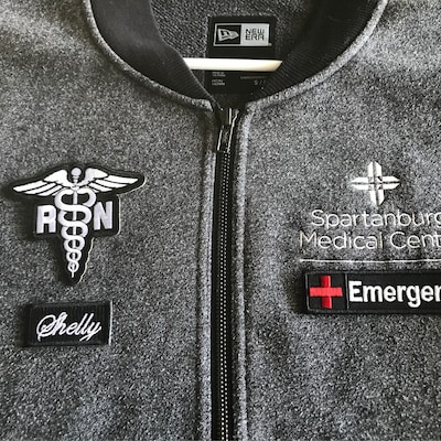 Red Cross Medic Custom Name Text Patch Firs Aid Paramedic Hook Backing ...