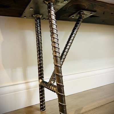 Solid 1 Round Rebar Coffee Table Leg Set of 2 coffee Table Legs, Metal ...