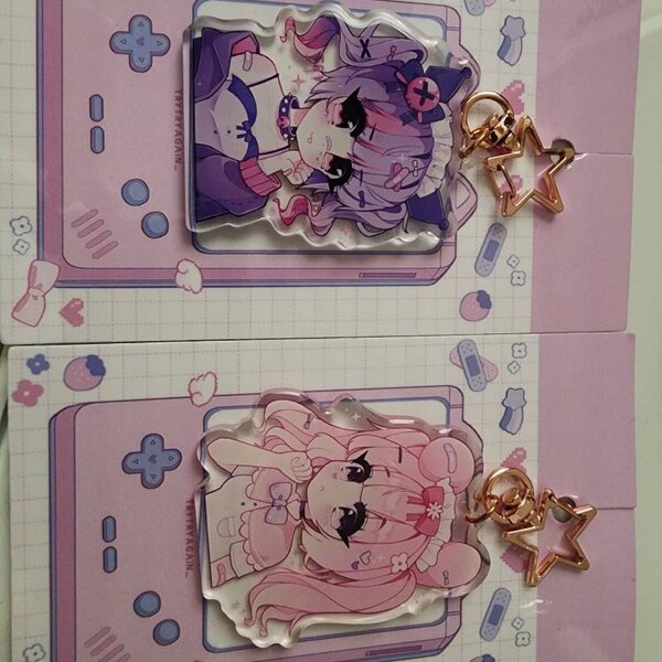 Kawaii Friends - 2.5" Inch Clear Acrylic Keychains - Kuro / Mel / Cinna ...