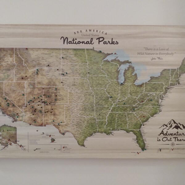 USA National Parks Push Pin Map, USA Travel Map, Custom National Parks ...