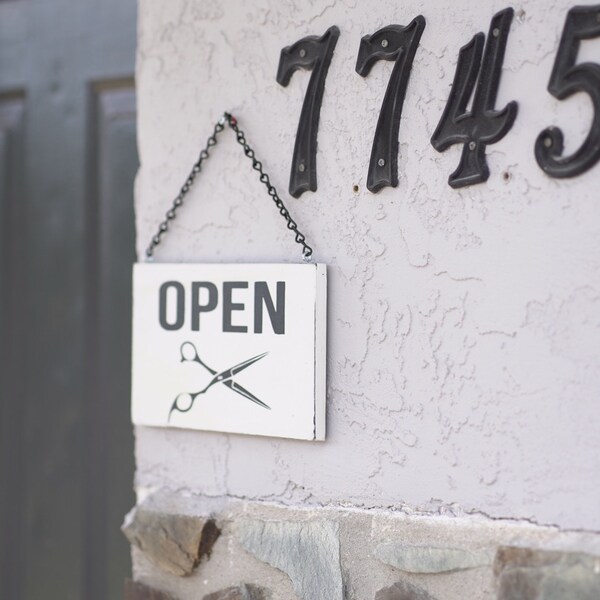 Open and Closed Business Sign, Hair Stylist Sign, Barber Shop Sign ...