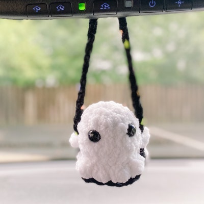 Crochet Ghost Car Mirror Hanger PDF PATTERN Fall Car Decor DIY Car ...